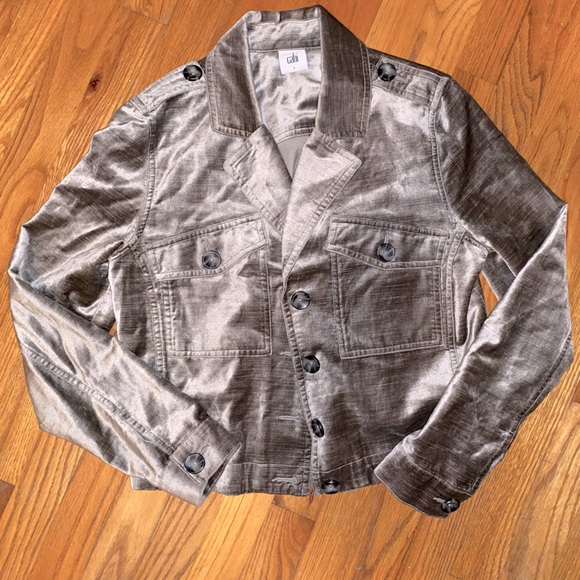 CAbi | Jackets & Coats | Cabi Sunday Topper Platinum Velvet Jacket 3377 ...